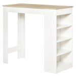 HOMCOM Bar Table with Drawer and 3 Storage Shelves, Bar Height Table ...