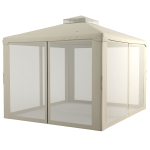 Outsunny 10' x 12' Patio Gazebo Outdoor Canopy Shelter with 2-Tier Roof ...