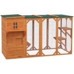 PawHut Outdoor Multi-Level Cat House for 3 Kitties, Orange | Aosom.com
