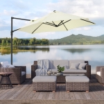 Outsunny 8.5FT Offset Patio Umbrella with 360° Rotation, Outdoor ...