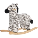 Qaba Zebra Shaped Kids Rocking Horse with Realistic Sound for 2-4 Years ...