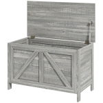 HOMCOM Storage Trunk Toy Organizer with Farmhouse Panel Safety Hinge to ...