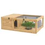 PawHut Wooden Reptile Cage with Top Access for Turtles, Lizards, Snakes ...