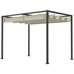 Outsunny 10' x 7' Patio Pergola with Retractable Canopy, Outdoor Sun ...