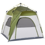 Outsunny Pop Up Camping Dome Tent Portable with 4 Doors and 4 Windows for 4 Person, Green ...