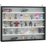 HOMCOM 5-Tier Wall Shelf Display Cabinet, Glass Display Case with 2 ...