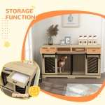 PawHut Modern Dog Kennel Furniture with Removable Divider, Storage ...