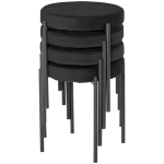 HOMCOM Backless Round Dining Chairs, Modern Stacking Stools Set of 4 ...