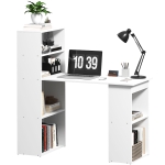 HOMCOM 47" Modern Home Office Computer Desk Bookcase Combo Writing ...