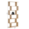 HomCom 75" H 6 Tier Wooden Modern S-Shaped Shelf Unit Storage Display ...