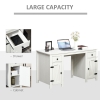 HOMCOM Home Office Writing Desk with Storage Cabinet, Drawer, PC Study ...