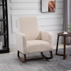 HOMCOM Accent Lounge Rocking Chair with Solid Curved Wood Base and ...