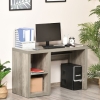 HOMCOM Rectangle Computer Desk Thick Board with Display Shelves Home ...