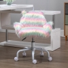 HOMCOM Computer Chair, Fluffy Unicorn Office Chair with Mid-Back ...