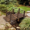 Outsunny 5ft Wooden Garden Bridge Arc Stained Finish Walkway with Chain ...