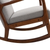 HOMCOM Upholstered Rocking Armchair with Wood Base and Linen Fabric ...
