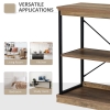 HOMCOM 2-Tier Industrial Style Storage Steel Wooden Shelf with a Robust ...