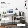 HOMCOM Mobile L-Shaped Rotating Computer Desk with Storage Shelves ...