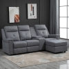 HOMCOM Modern L-shaped Manual Reclining Sectional with Chaise, Gray ...