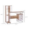 HOMCOM Storage Computer Desk 52" Multi-Level Computer Workstation ...