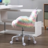 HOMCOM Computer Chair, Fluffy Unicorn Office Chair with Mid-Back ...