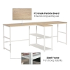 HOMCOM 83'' Two Person Desk with Storage Shelves, Computer Office ...