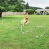 PawHut Adjustable Dog Agility Training Equipment Jump Bar With Carrying ...