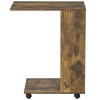 HOMCOM C-Shaped Sofa Side Table Mobile End Table with Storage and Wheels for Living Room ...