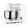 HOMCOM Stand Mixer with 6+1P Speed, 600W Tilt Head Kitchen Electric ...