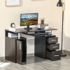 HOMCOM 47" Computer Desk with Keyboard Tray and Storage Drawers, Home ...