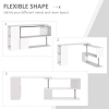 HOMCOM Modern L Shaped Rotating Computer Desk, White| Aosom.com