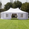 Outsunny Large Decagon 10-Wall Gazebo Canopy Tent Outdoor 29'x21' White ...