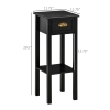 HOMCOM 2-Tier Side Table with Drawer, Narrow End Table for Space Saving ...