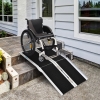 HOMCOM Aluminum Portable Skidproof PVC Carpeted Folding Wheelchair Ramp ...