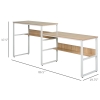 HOMCOM 86.5 Inch Two Person Desk Double Computer Table Writing Desk ...
