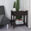 HOMCOM End Side Table, Flip Top Design with Storage Hinge Cabinet ...