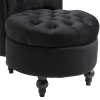 HOMCOM High Back Accent Chair, Upholstered Armless Chair, Retro Button ...