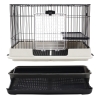 PawHut 32" Small Indoor Rabbit Cage with Wheels 2-level Animal Hutch ...