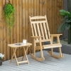 Outsunny Wooden Rocking Chair Set, 2-Piece Outdoor Porch Rocker with ...