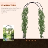Outsunny 8ft Garden Arch with Two Planters Outdoor Steel Trellis Arbor ...