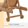 Outsunny Wooden Outdoor Chaise Lounge Patio Pool Chair w/ Pull-Out Tray ...