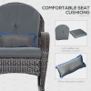 Outsunny PE Rattan Rocking Chair Garden Furniture Patio Relaxer Outdoor ...