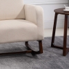HOMCOM Accent Lounge Rocking Chair with Solid Curved Wood Base and ...