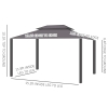 Outsunny 12x16 Hardtop Gazebo with Aluminum Frame, Permanent Metal Roof ...