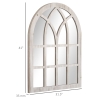 HOMCOM 41" x 31.5" Rustic Wall Mirror, Arch Window Mirror for Wall in ...