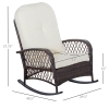 Outsunny Outdoor PE Rattan Rocking Chair, Patio Wicker Recliner Rocker ...