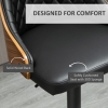 HOMCOM Modern Bar Stools PU Leather Set of 2 Swivel Bar Height ...