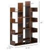 HOMCOM Tree Bookshelf, Modern Freestanding Bookcase with 13 Open ...