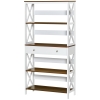 HOMCOM 4-Tier Shelving Bookcase Storage Cupboard with Pull Out Drawer ...