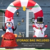 Outsunny 9ft Christmas Inflatable Candy Cane Archway with Penguin ...